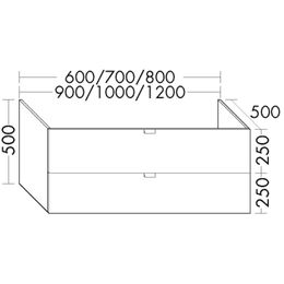Burgbad Waschtischunterschrank rc40 System PG2 500x600x500 Eiche Dark Chocolate, WWMU060F4118 WWMU060F4118
