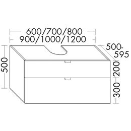 Burgbad Waschtischunterschrank rc40 System PG2 500x1000x500 Eiche Finline Hell, WWNH100F4107 WWNH100F4107