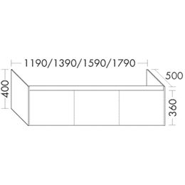 Burgbad Waschtischunterschrank zu Konsolenplatte rc40 Solitaire Matt 400x1790x500 Sand Matt, WWZQ179 WWZQ179F4502