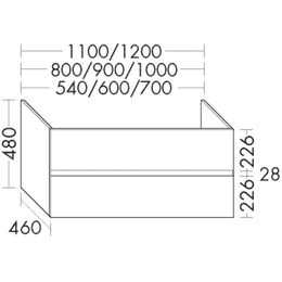 Burgbad Waschtischunterschrank zu Keramik Waschtisch rc40 550x1200x460 Maple Natural, WWKW120F4614 WWKW120F4614