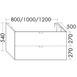 Burgbad Waschtischunterschrank rc40 System PG2 540x800x500 Bambus Natur, WWNM080F4109 WWNM080F4109