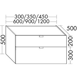 Burgbad Unterschrank rc40 System PG2 500x1200x500 Eiche Schwarz, WWRX120F4106 WWRX120F4106