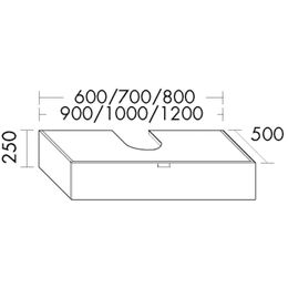 Burgbad Waschtischunterschrank rc40 System PG2 250x700x500 Bambus Natur, WWNE070F4109 WWNE070F4109