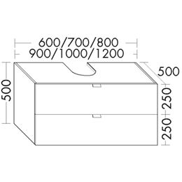 Burgbad Waschtischunterschrank rc40 System PG2 500x800x500 Bambus Natur, WWNG080F4109 WWNG080F4109