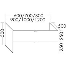 Burgbad Waschtischunterschrank rc40 System PG2 500x1200x500 Bambus Natur, WWNW120F4109 WWNW120F4109