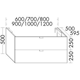 Burgbad Waschtischunterschrank rc40 System PG2 500x800x595 Bambus Natur, WWNQ080F4109 WWNQ080F4109