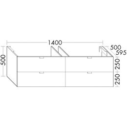 Burgbad Waschtischunterschrank rc40 System PG2 500x1400x595 Bambus Natur, WWZM140F4109 WWZM140F4109