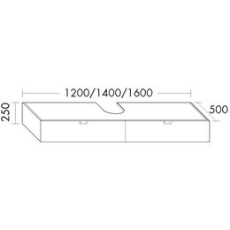 Burgbad Waschtischunterschrank rc40 System PG2 250x1200x500 Bambus Natur, WWRQ120F4109 WWRQ120F4109