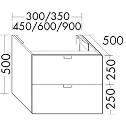 Burgbad Unterschrank rc40 System PG2 500x350x500 Eiche Schwarz, WWOA035F4106 WWOA035F4106