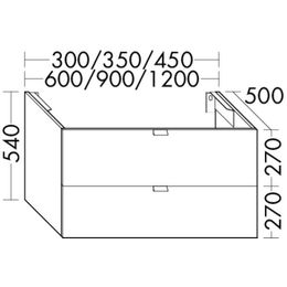 Burgbad Unterschrank rc40 System PG2 540x1200x500 Bambus Natur, WWRP120F4109 WWRP120F4109
