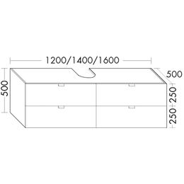 Burgbad Waschtischunterschrank rc40 System PG1 500x1200x500 Wei&szlig; Matt, WWRR120F4001 WWRR120F4001