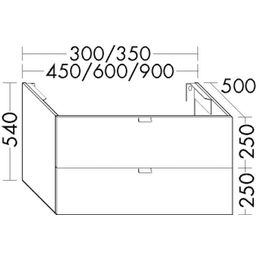 Burgbad Unterschrank rc40 System PG1 540x600x500 Grau Matt, WWRP060F4024 WWRP060F4024