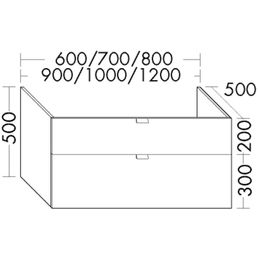 Burgbad Waschtischunterschrank rc40 System PG2 500x1200x500 Bambus Natur, WWNX120F4109 WWNX120F4109