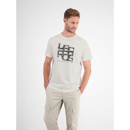 Lerros T-Shirt &raquo;T-Shirt mit Print&laquo; BROKEN WHITE S S Gerippter Rundhalsausschnitt