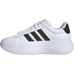 Adidas Sneaker "Grand Court Platform", Schnürung, Plateau, für Damen, weiß, 41 1/3