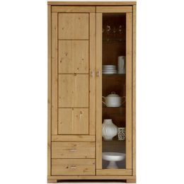 Wohn[glück]lich by Infantil Vitrine Vita Hochschrank, Highboard Höhe 204 cm, Kiefer massiv, Landhausstil, beige