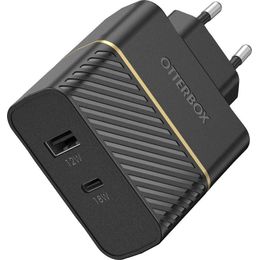 Otterbox EU Ladegerät 30W - USB-C 18W + USB-A 12W USB-PD Smartphone-Ladegerät (geeignet für Apple iPhone, Samsung Galaxy, Google Pixel), schwarz