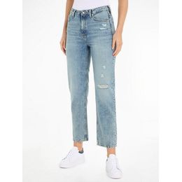 Tommy Hilfiger Straight-Jeans CLASSIC STRAIGHT HW A MIO WRN mit Logostickerei, blau