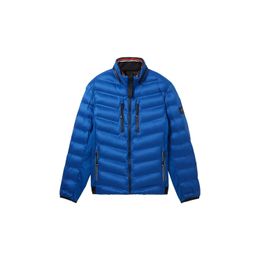 Tom Tailor Herren Hybrid Jacke mit abnehmbarer Kapuze, blau, Uni, Gr. L