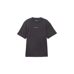 Tom Tailor Denim Herren T-Shirt mit Bio-Baumwolle, grau, Uni, Gr. XL
