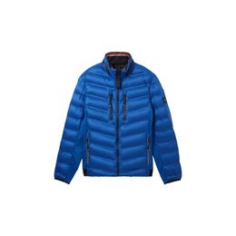 Tom Tailor Herren Hybrid Jacke mit abnehmbarer Kapuze, blau, Uni, Gr. M