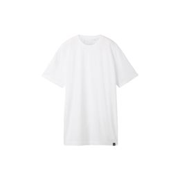 Tom Tailor Denim Herren Basic T-Shirt, weiß, Uni, Gr. XXL