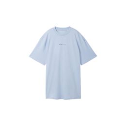Tom Tailor Denim Herren T-Shirt mit Bio-Baumwolle, blau, Uni, Gr. XL