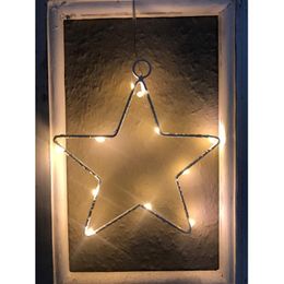 Expo-Börse LED-Weihnachtsstern Metall 15 cm x 15 cm 10 LEDs mit Saugnapf und Timer