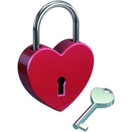 Liebesschloss mit Schlüssel - Ausführung: Rot - BASI