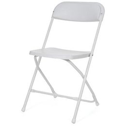 toolland Robuster Klappstuhl weiß, faltbarer Stuhl, Campingstuhl, Terrassenmöbel