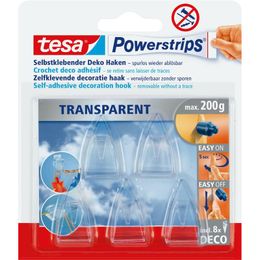 Powerstrips deco Haken small - Klebehaken für Deko an Glas und Spiegel - bis zu 200 g Haltekraft - transparent - Tesa