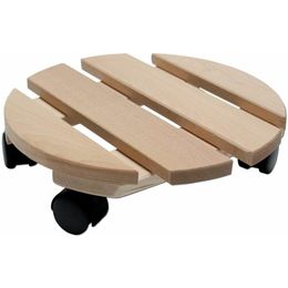 Spetebo Holz Pflanzenroller Buche massiv rund - 30 cm - Blumenkübel Rollbrett Untersetzer Rolluntersetzer Pflanzenrolli Blumentaxi