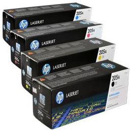 4 HP Toner CF530A-CF533A 205A Multipack BK C M Y 4-farbig