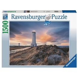 Ravensburger 17106 Magische Stimmung über dem Leuchtturm von Akranes, Island Erwachsenenpuzzle und Zubehör