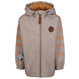 MINI A TURE - Softshelljacke AFFENZAHN MATALDO STRIPED mit Innenfleece in mocha meringue, Gr.116