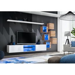 JVmoebel Wohnwand Neu Wohnwand 8tlg Wandschrank Luxus TV-Ständer Wand Regal