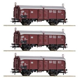 Roco Güterwagen Roco 77050 H0 3er-Set Schiebedachwagen der DB