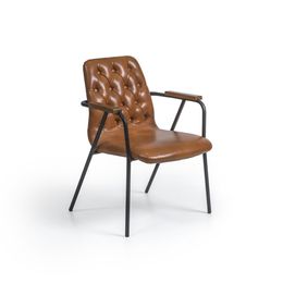 JVmoebel Armlehnstuhl Designer Stuhl mit Armlehnen Braun Esszimmerstuhl Luxus Möbel Neu