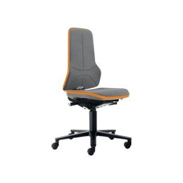 bimos Drehstuhl Arbeitsdrehstuhl Neon Rollen Supertec-Gewebe grau orange 450-620 mm