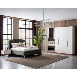 JVmoebel Schlafzimmer-Set Schlafzimmer Set Luxus Komplettes Bett 2x Nachttisch Kleiderschrank