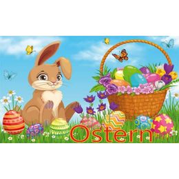 flaggenmeer Flagge Ostern Hase mit Korb 80 g/m²