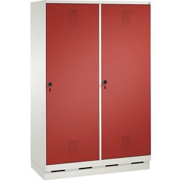 C+P Garderobenschrank Breite: 1200 mm x Tiefe: 500 mm x Höhe: 1800 mm feuerrot