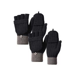 Opspring Strickhandschuhe 2 paar Winterhandschuhe Touchscreen Handschuhe Strick Fingerhandschuhe