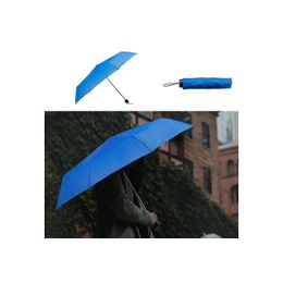 Cepewa Taschenregenschirm Taschenschirm 97x57cm hellblau Kunststoff Polyester Mini-Regenschirm