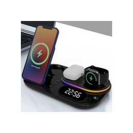 Sross Kabelloses Ladestation 6 in 1 Induktive Ladegerät Wireless Charger Induktions-Ladegerät (Induktive Ladestation Kompatibel mit iPhone 15 / 15Plus / 15Pro / 15Pro max/ iPhone 14 / 14Plus / 14Pro / 14Pro max / 13 Pro Max/13 Pro/13/12 11 Serie/XS/XR/8 Plus