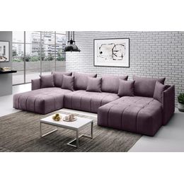 Furnix Ecksofa U-Form-Sofa ASVIL mit Schlaffunktion und Bettkasten