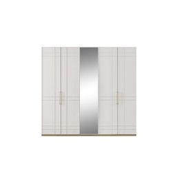 JVmoebel Kleiderschrank Kleiderschränke Kleiderschrank Schränke Weiß Holz Spiegel 5 Türen Neu (Kleiderschrank) Made In Europe