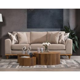 JVmoebel 3-Sitzer Design Sofa Dreisitzer Wohnzimmer Modern Möbel Luxus Beige