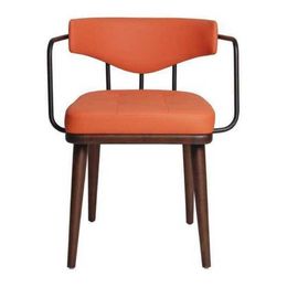 JVmoebel Esszimmerstuhl Oranger Moderner Lehnstuhl Armlehnen Stuhl Einsitzer Designer 1-Sitzer (1 St)