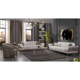 JVmoebel Wohnzimmer-Set Designer Sofagarnitur 3+3+1 Sitzer Moderne Komplette Couchgarnitur